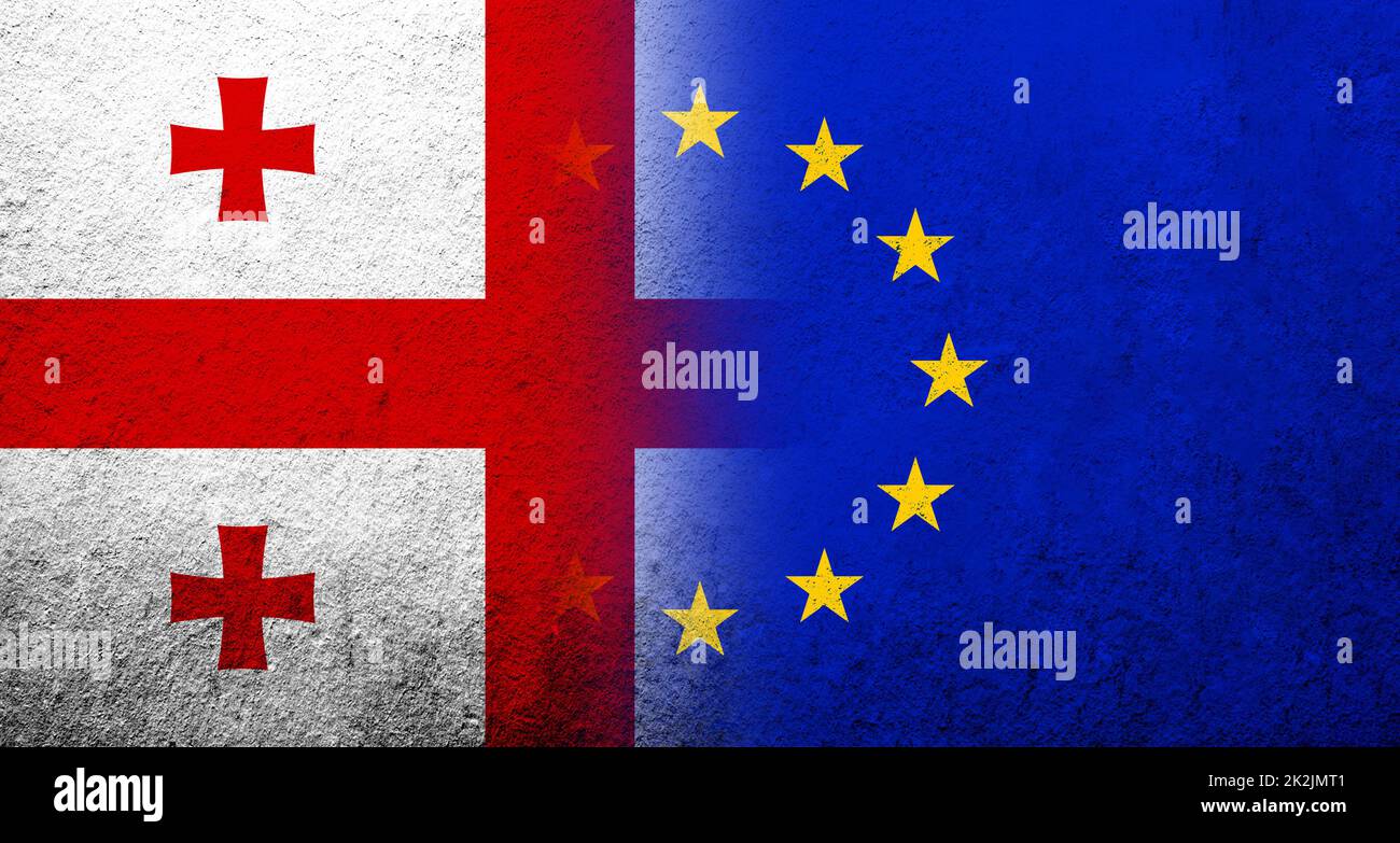 Flag of the European Union with The national flag of the country of ...