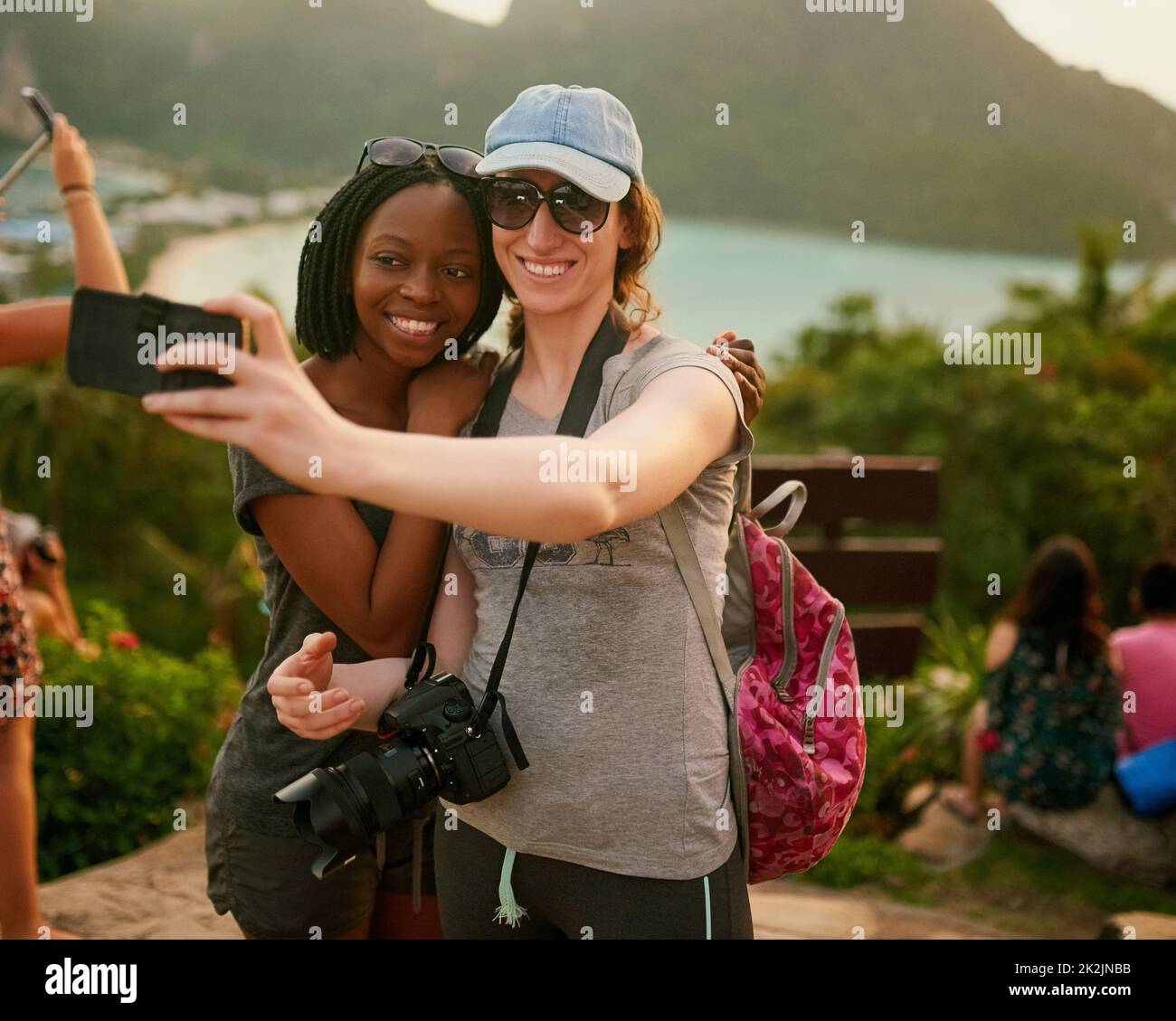 Our friends are going to be so jealous. Portrait of two happy friends ...