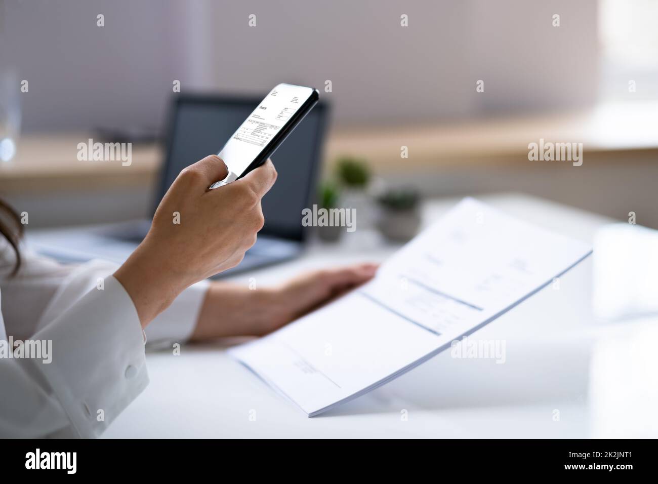 Taking Document Picture Or Photo With Phone Stock Photo - Alamy