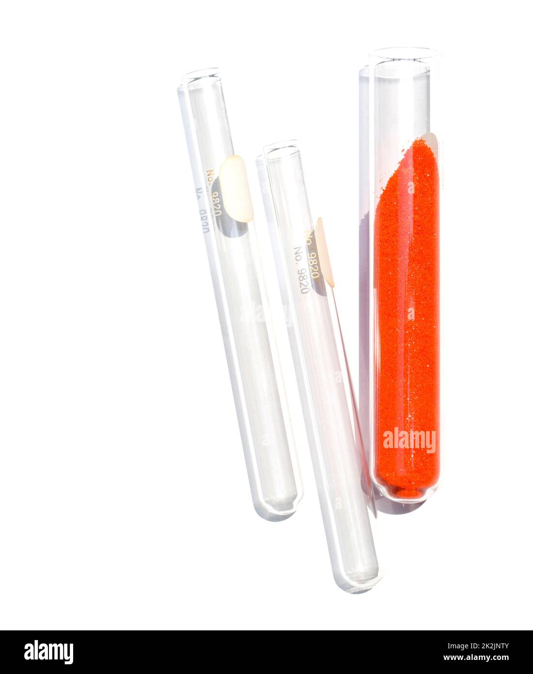 Closeup chemical ingredient on white laboratory table. Potassium ...