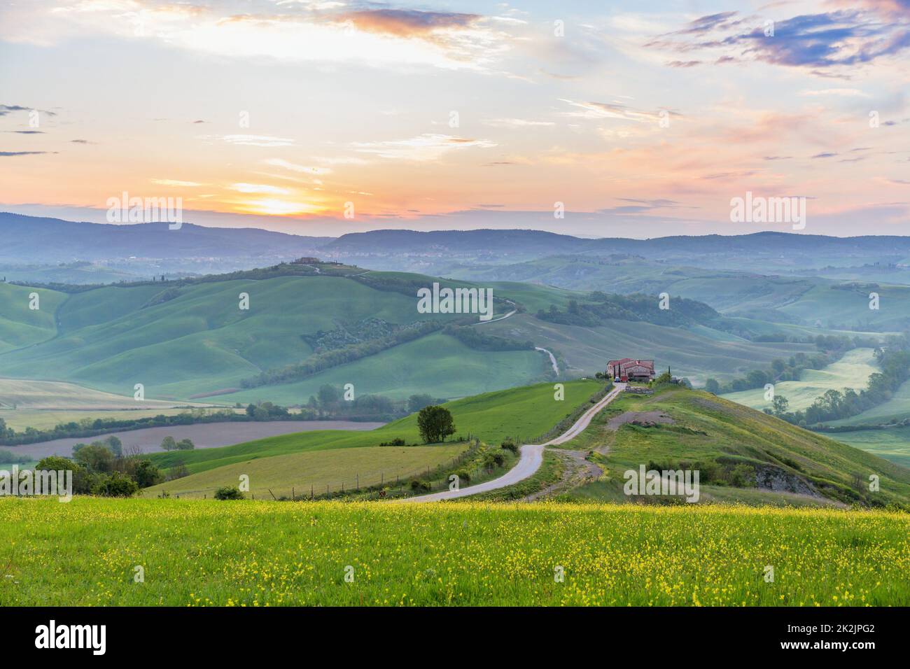 House among the valleys and hills of a rural landscape Stock Photo - Alamy