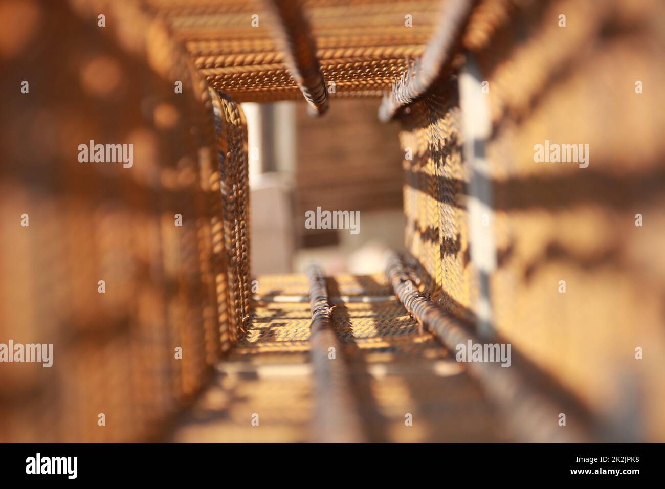 Looking through a steel object with a shallow depth of field Stock ...