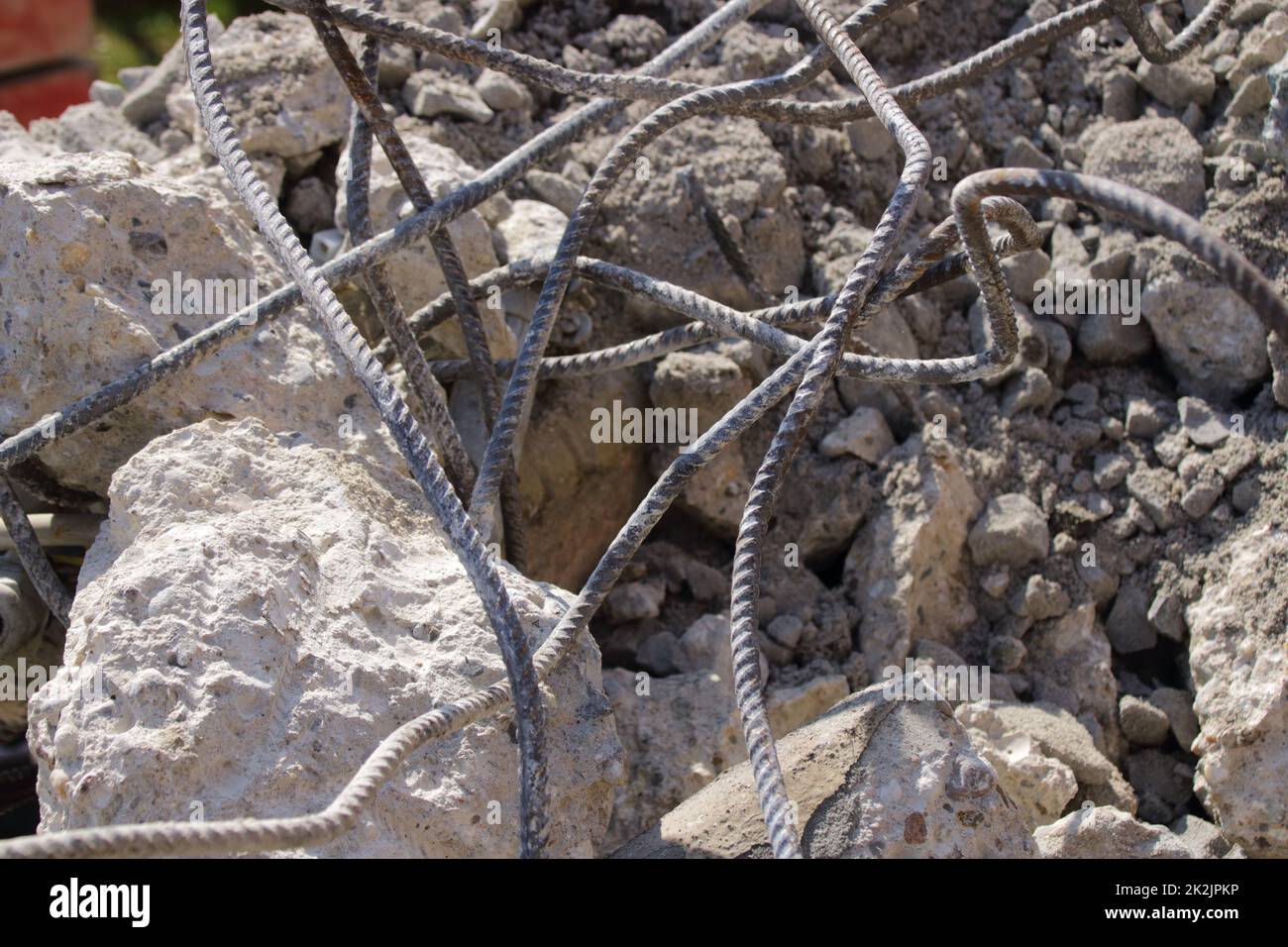 Construction rubble on a construction site after a house has been ...