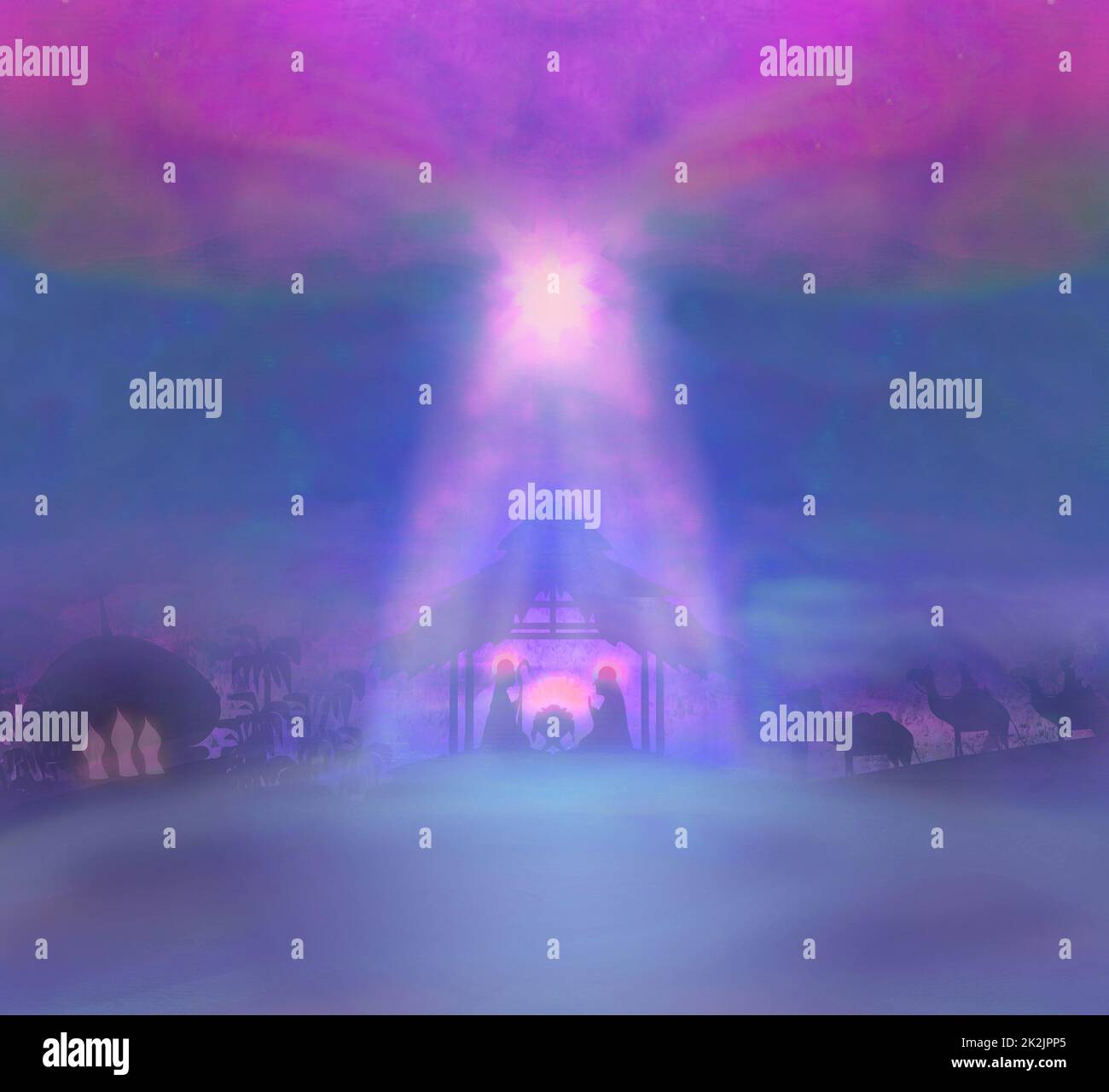 Biblical scene - birth of Jesus in Bethlehem Stock Photo - Alamy