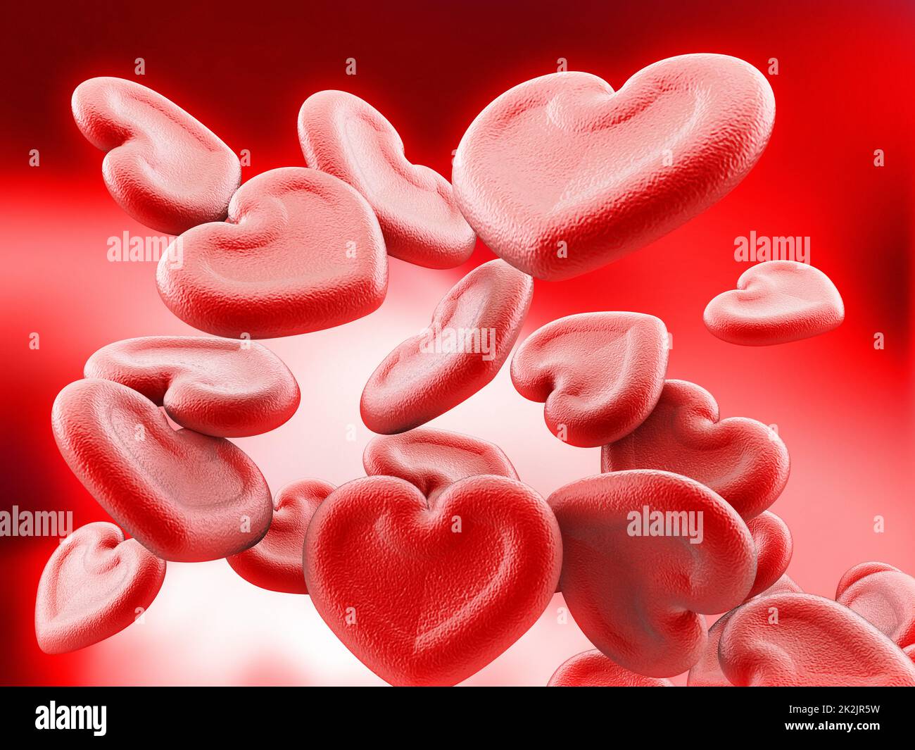 Human heart shaped blood cells background. 3D illustration Stock Photo ...
