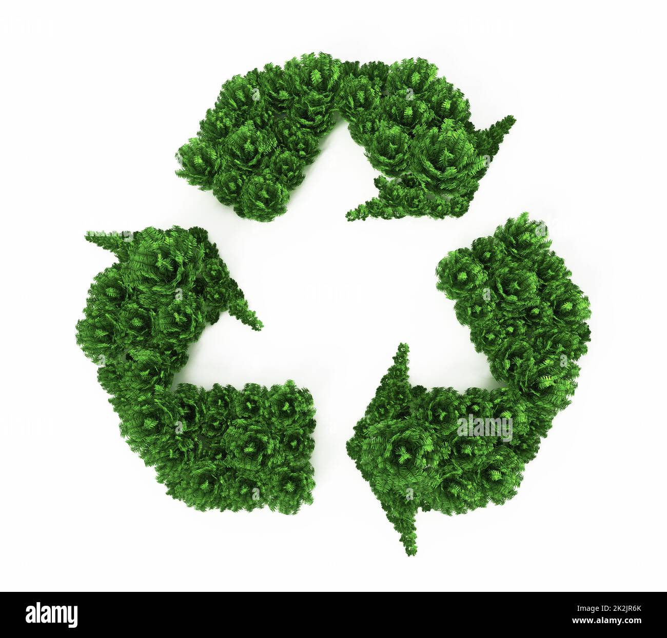 Green bushes forming recycle symbol. 3D illustration Stock Photo - Alamy