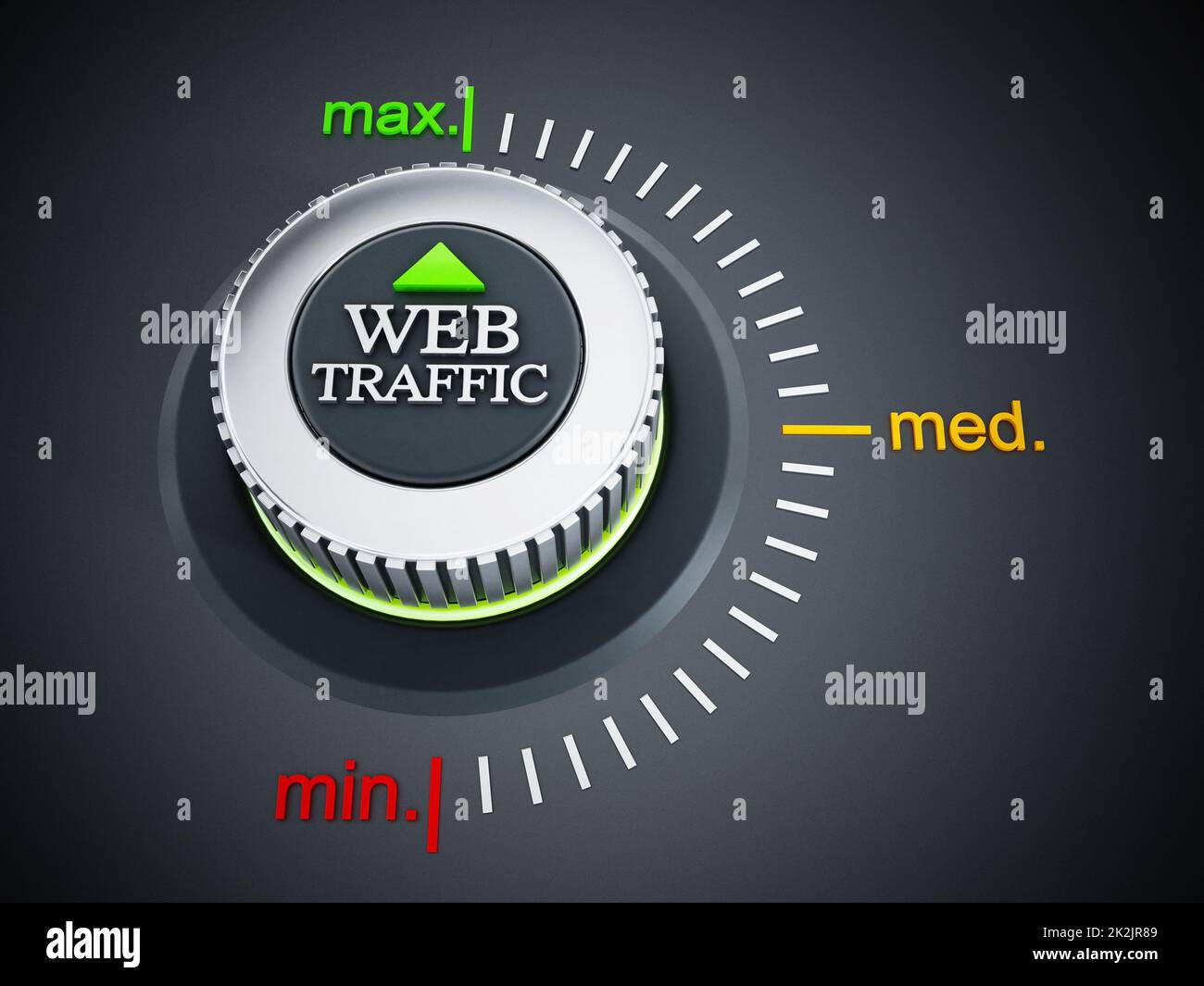 Web traffic button pointing maximum. 3D illustration Stock Photo - Alamy