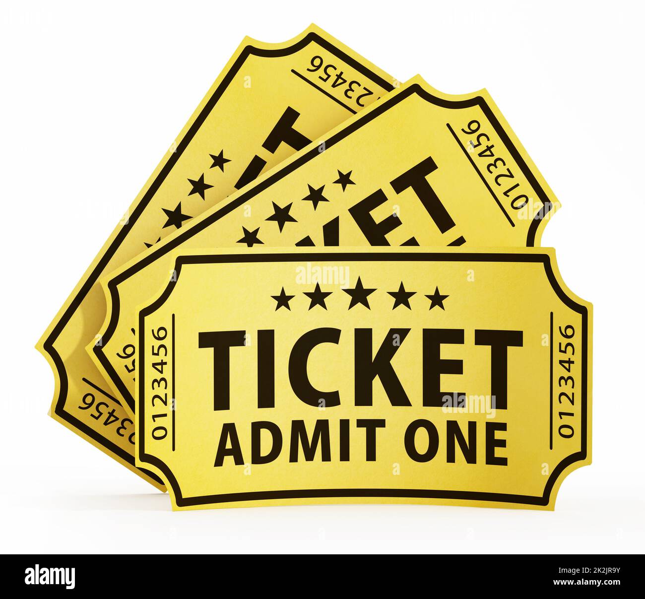 Cinema tickets isolated on white background. 3D illustration Stock ...