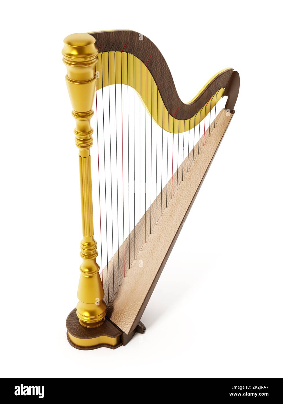 Harp isolated on white background. 3D illustration Stock Photo - Alamy