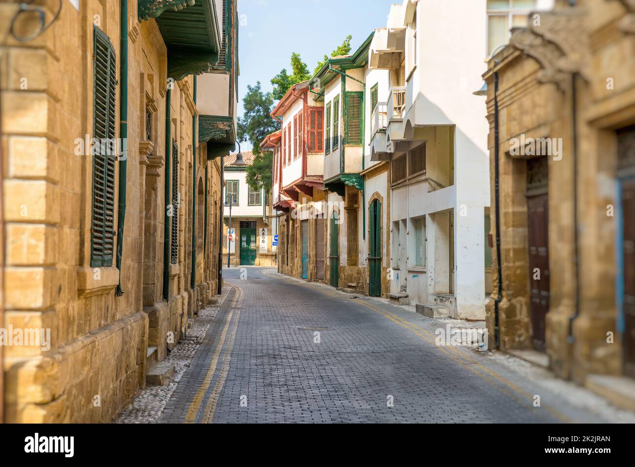 Asim efendi street, narrow historic street in central Nicosia Stock ...