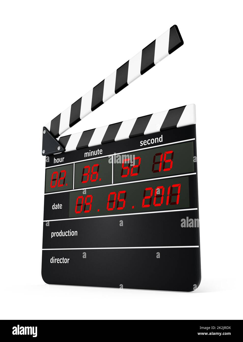Digital clapboard isolated on white background. 3D illustration Stock ...