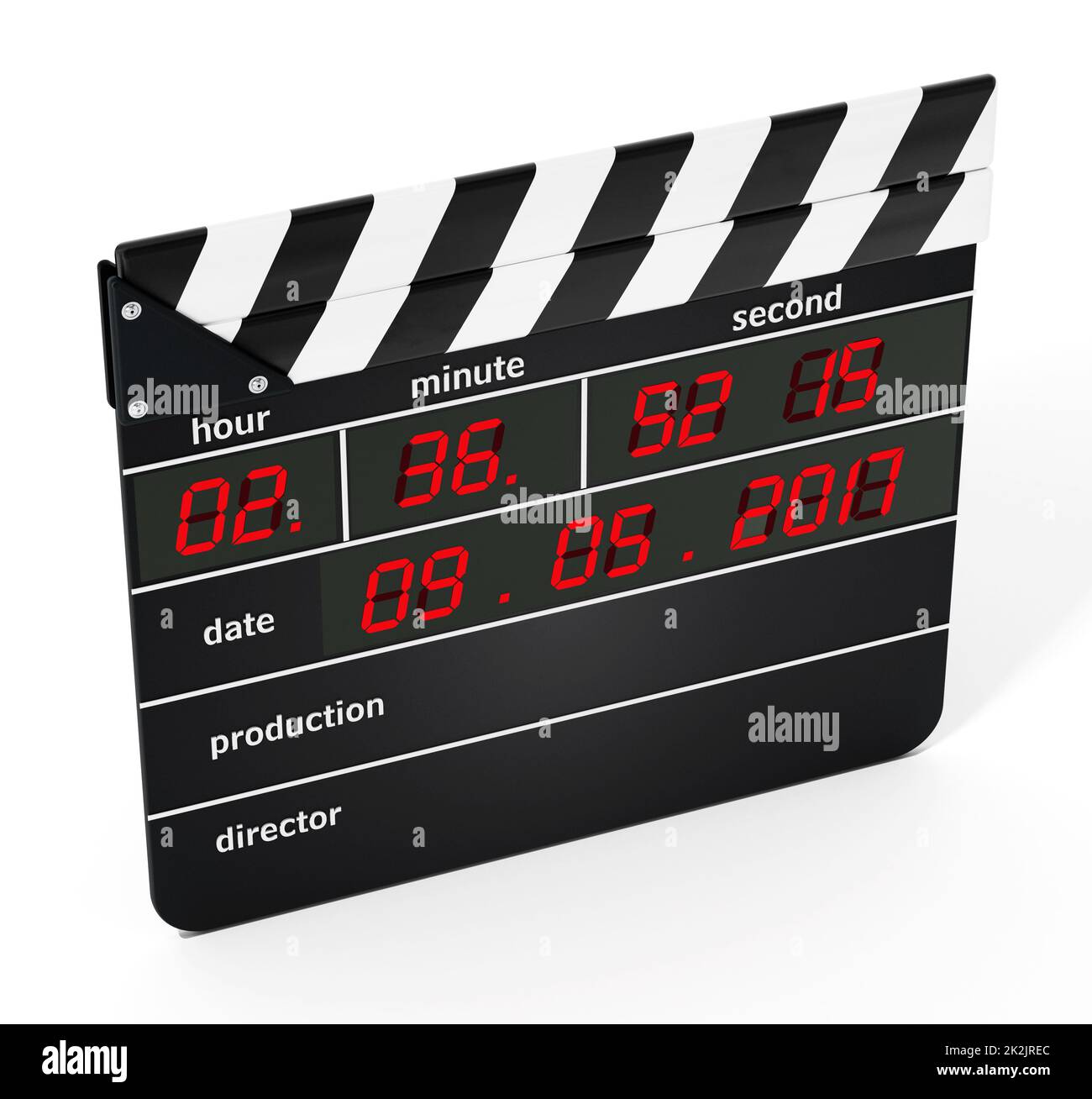 Digital clapboard isolated on white background. 3D illustration Stock ...