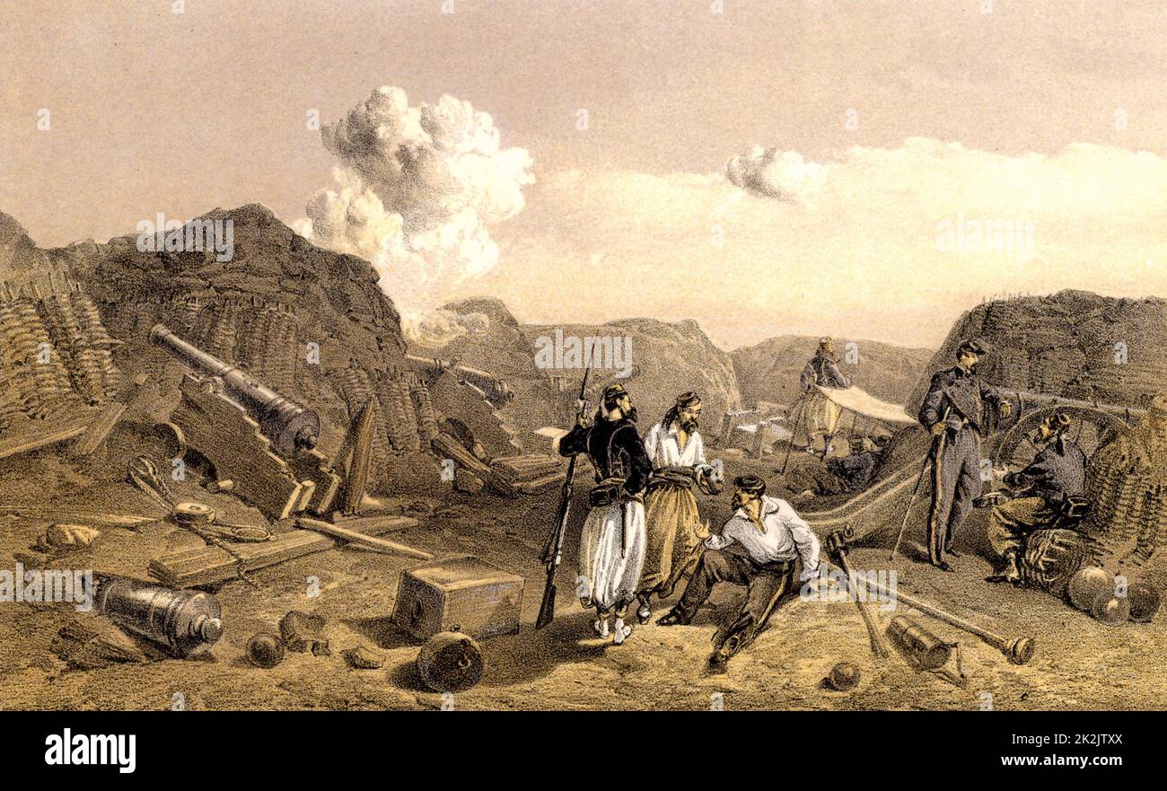 Small hill transformed into redoubt by the russian military engineers ...