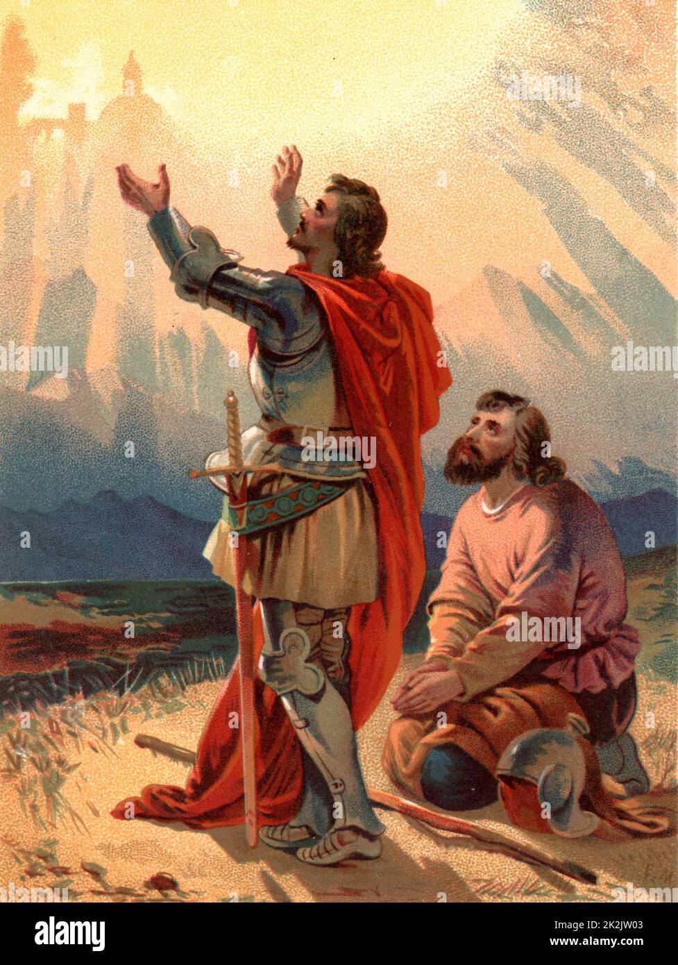 Christian, the pilgrim of the title, kneels in wonderment as he and his ...