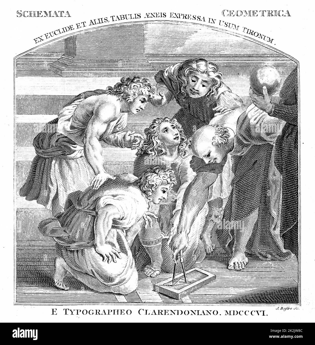 Euclid (fl300 BC) Ancient Greek mathematician, demonstrating to his ...