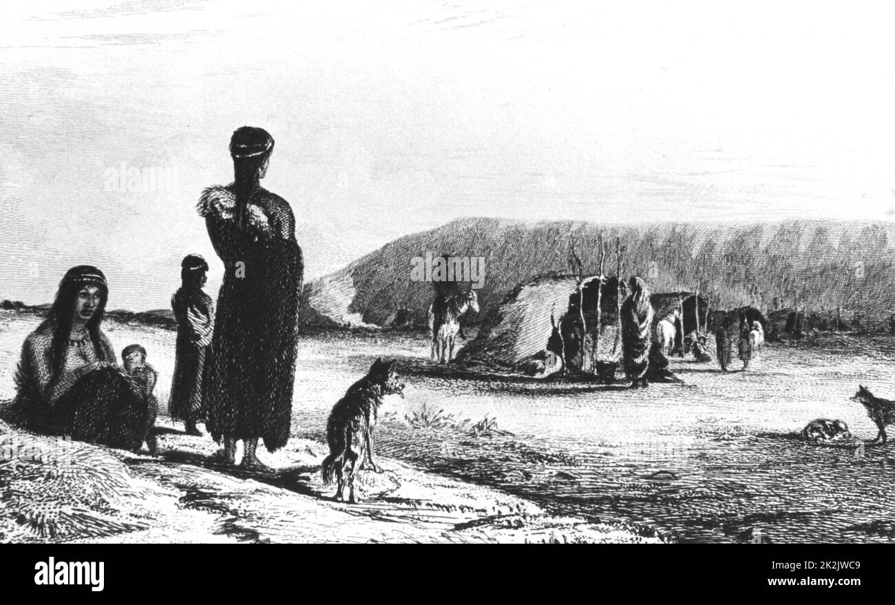 Patagonians at Gregory Bay. From Robert Fitzroy "Narrative of the ...