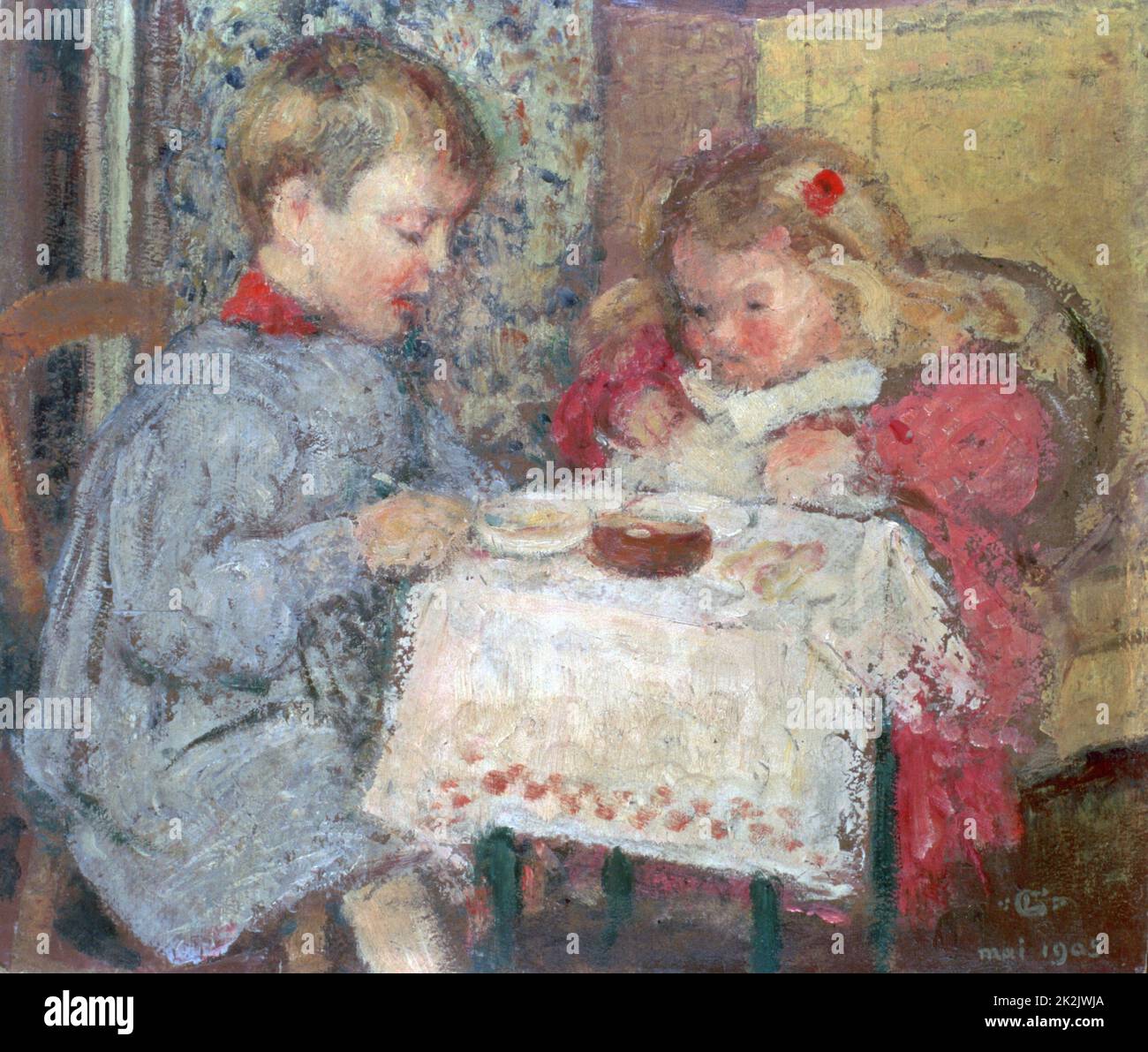 Georges Lemmen Belgian school The Doll's Dinner Party 1905 Oil on ...