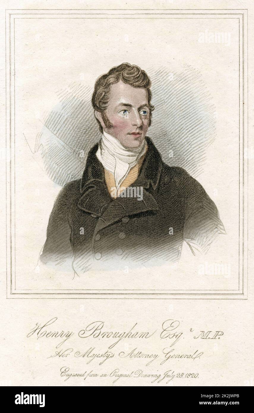 Henry Peter Brougham (1778-1868) 1st Baron Brougham and Vaux. Scottish ...