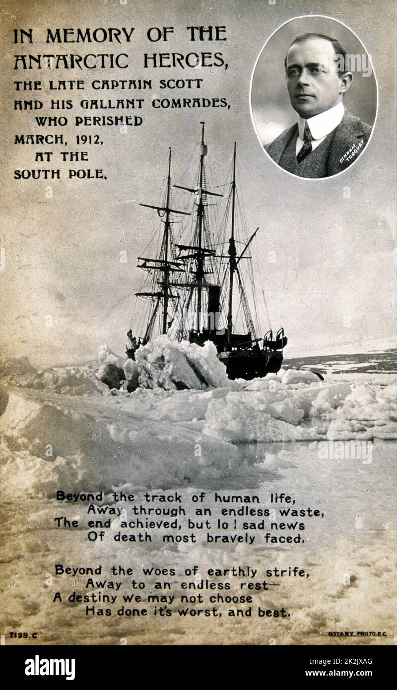 Robert Falcon Scott 1868 1912 English Antarctic Explorer Postcard