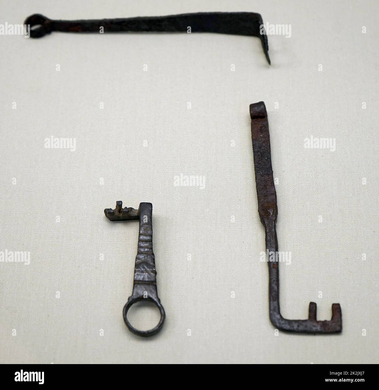 Collection of different lock keys, including, a slide key, lift key and ...