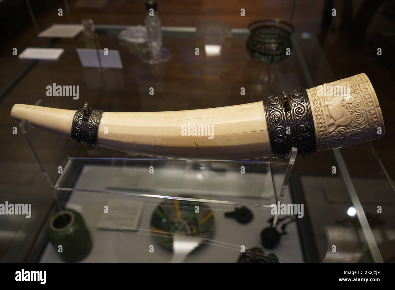 Elephant Ivory Oliphant from Egypt. Dated 11th Century Stock Photo - Alamy