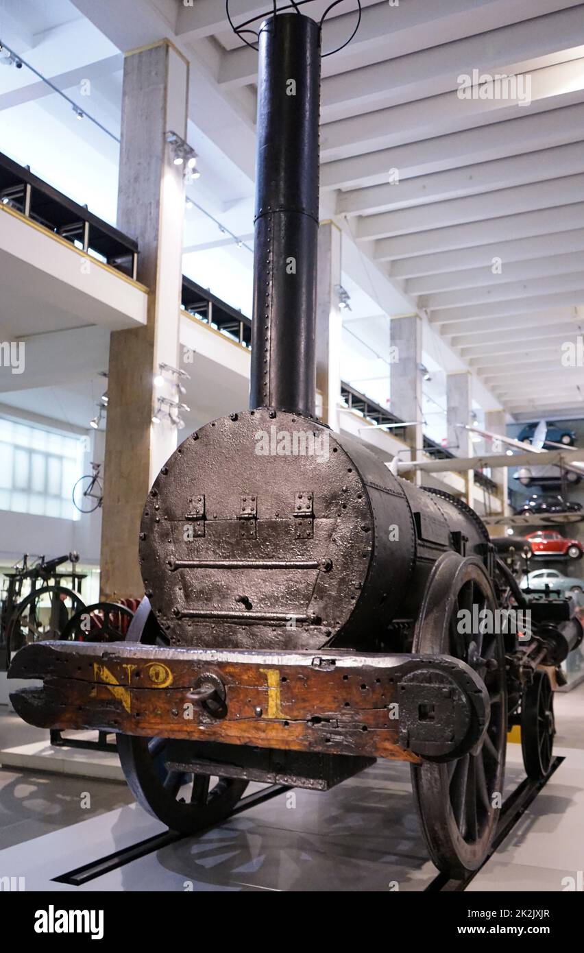 Example of the Stephenson's Rocket, an early steam locomotive designed ...