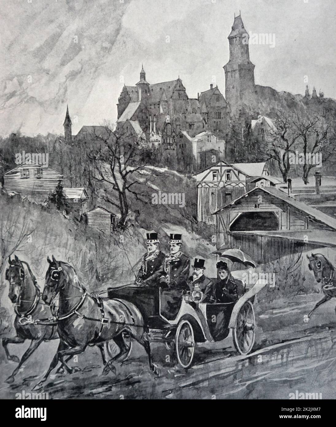 Print depicting King Edward VII (1841-1910) and Queen Alexandra of ...