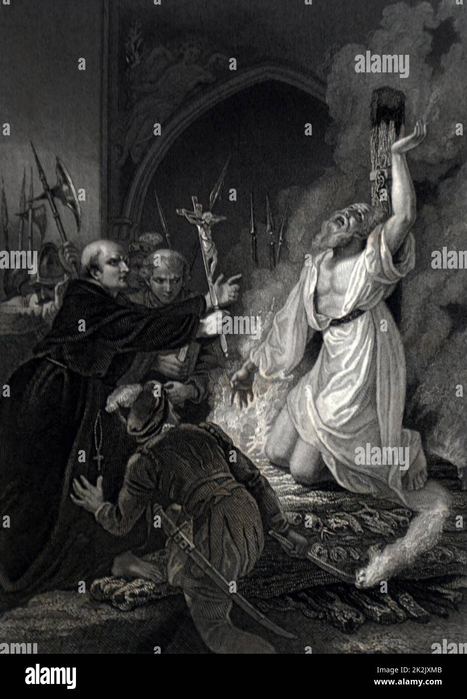 Print depicting the Martyrdom of Archbishop Thomas Cranmer (1489-1556 ...