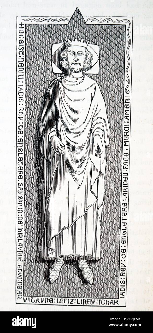 Engraving depicting the tomb of Henry III of England (1207-1272). Dated ...