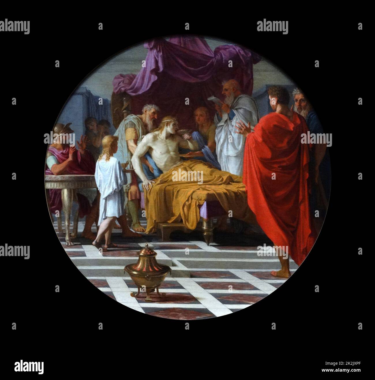 Painting titled 'Alexander and his Doctor' by Eustache Le Sueur (1616 ...