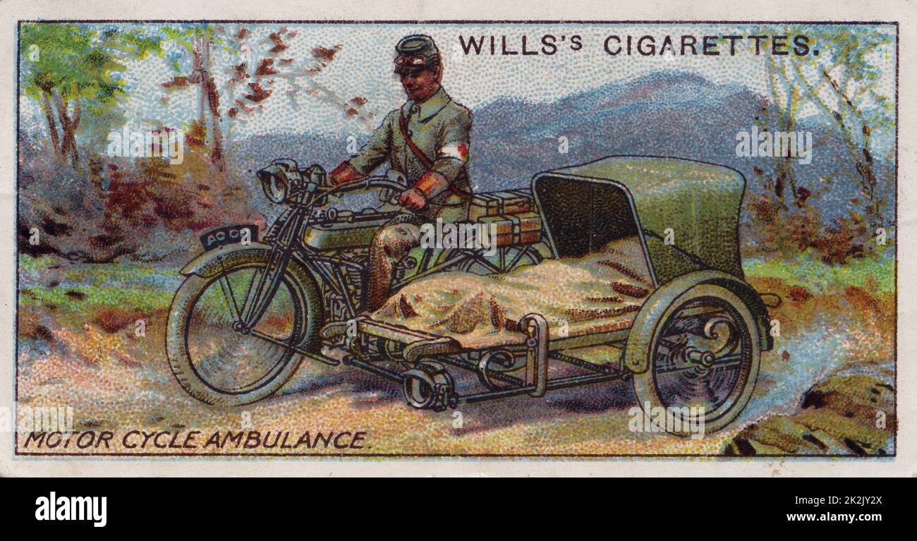 Military Motors series, 1916: French Motor Cycle Ambulance Stock Photo ...
