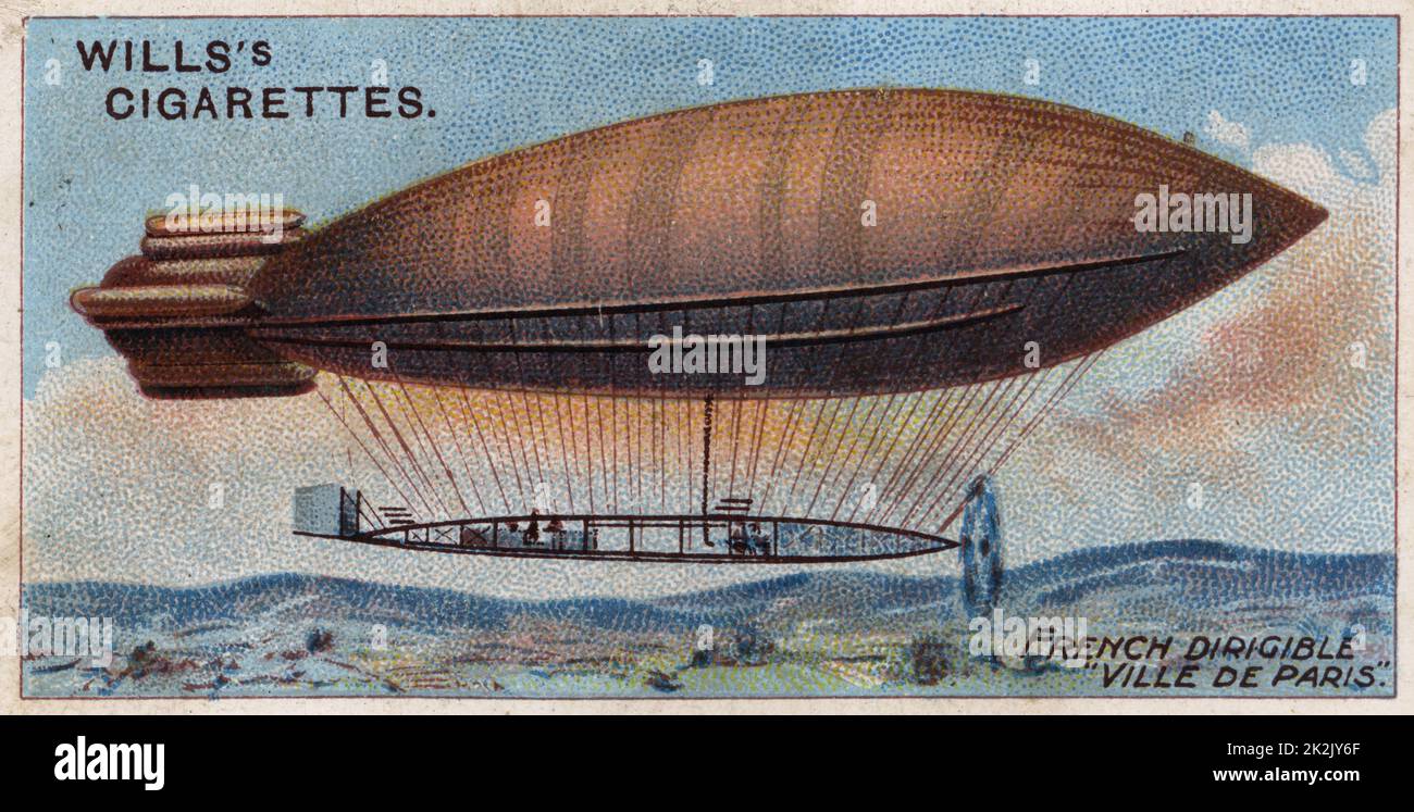 Aviation, 1910: 'Ville de Paris', French airship (dirigible Stock Photo ...