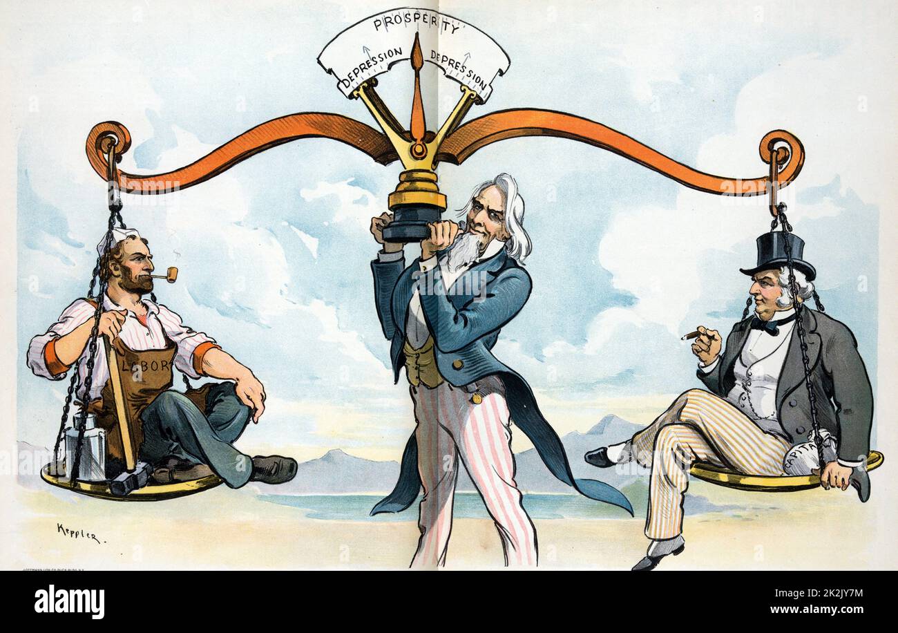 The best balance for Uncle Sam. Illustration shows Uncle Sam holding up ...