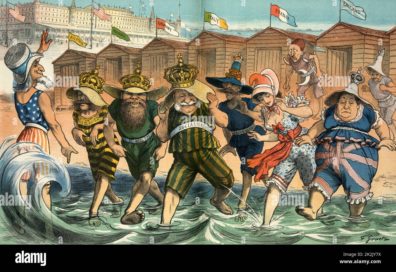 Coney Island and the crowned heads by Friedrich Gratz 1913, artist ...