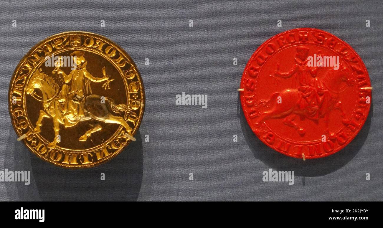 The seal of Elizabeth of Sevorc, who lived in northern France, shows ...