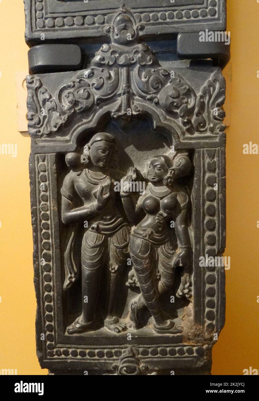Stone temple door Jamb from Bihar, India. Dated 11th Century Stock ...