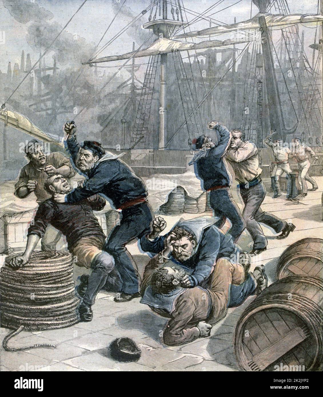 In Millwall Docks': Fight between Russian and British seamen on the ...