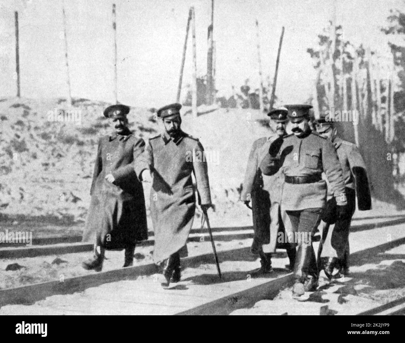 Grand Duke Nicholas and Tsar Nicholas II of Russia inspect troops 1915 ...