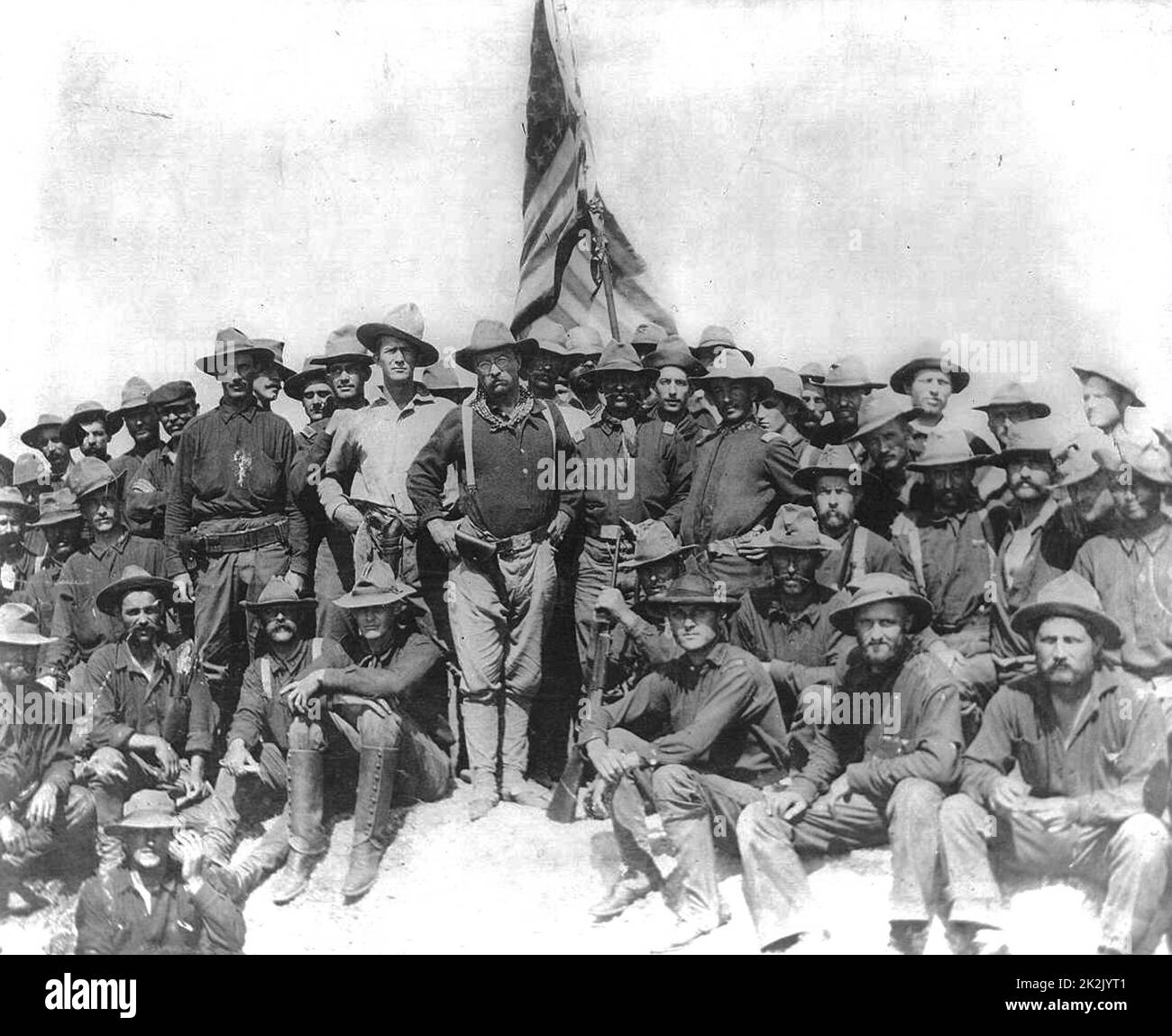 Theodore Roosevelt wiith the Rough Riders during the Spanish American ...