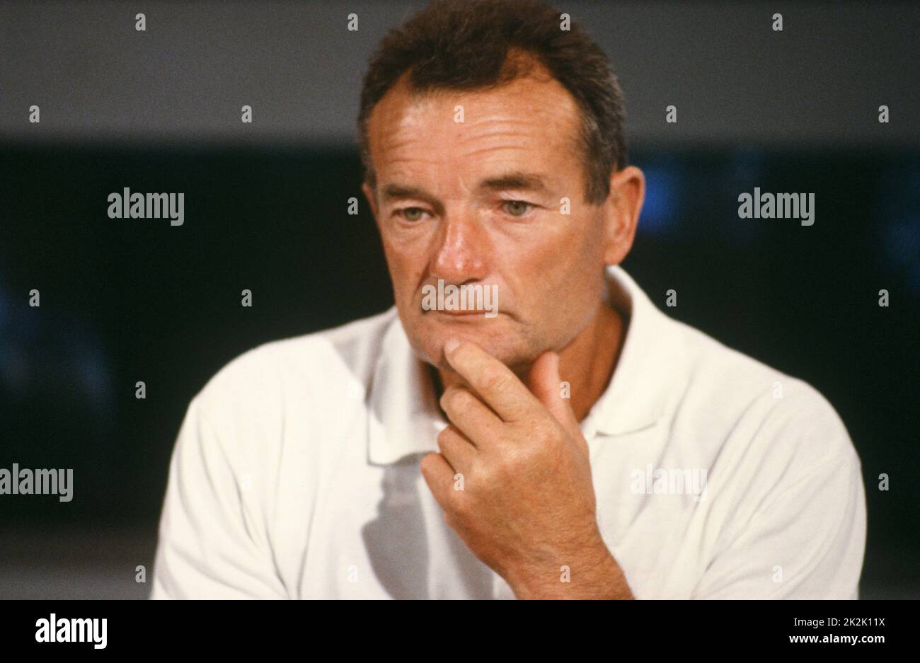 French sailor Eric Tabarly, attending the TF1 TV news on October 27 ...