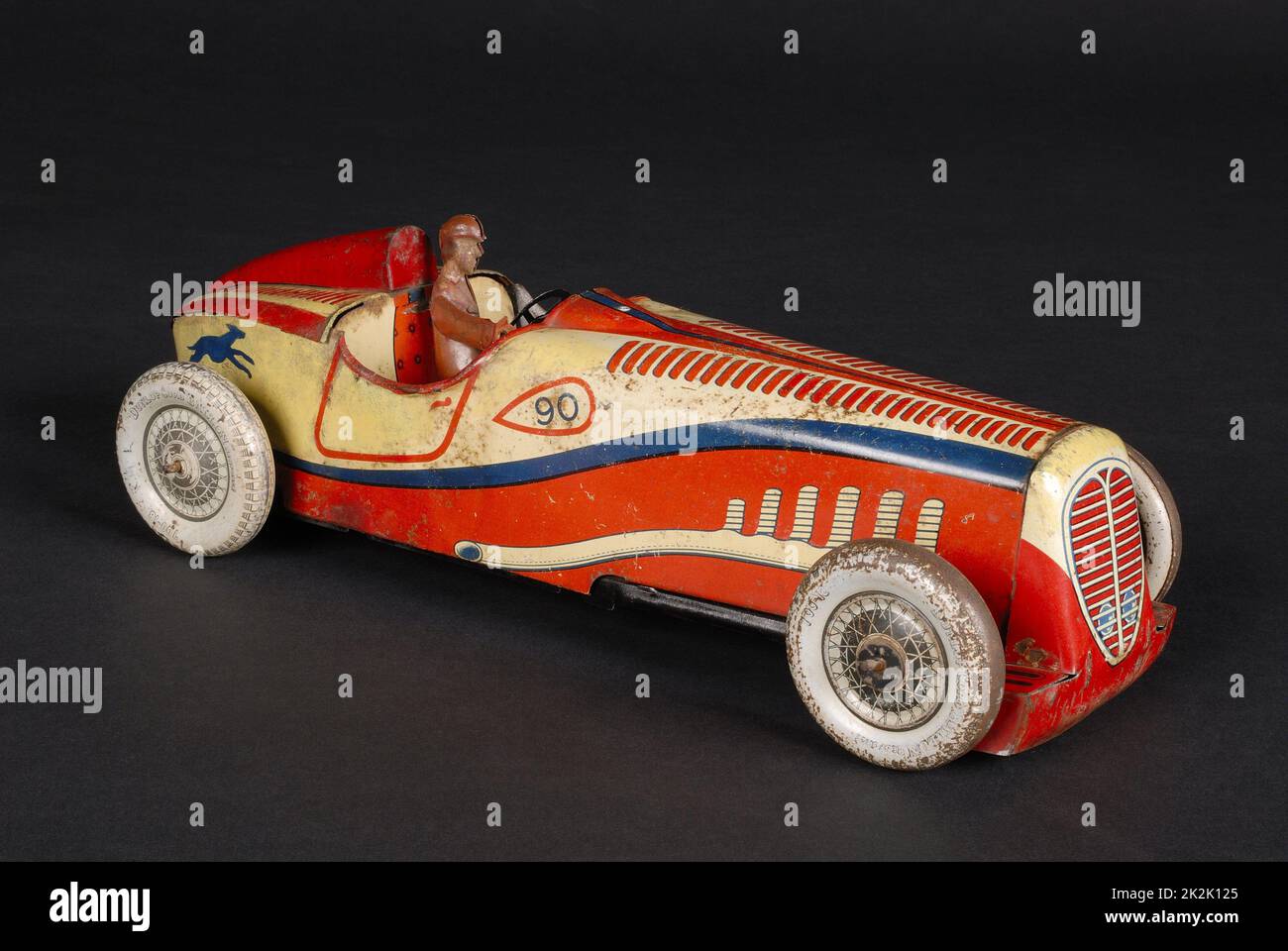Toy Model racing car in lithographed steel, "Sport Course" Delahaye ...