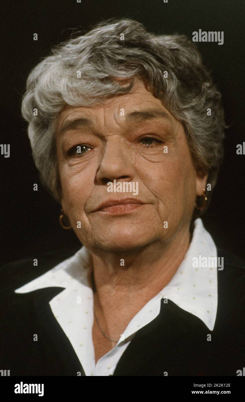 Portrait of the French actress Simone Signoret, attending the literary ...