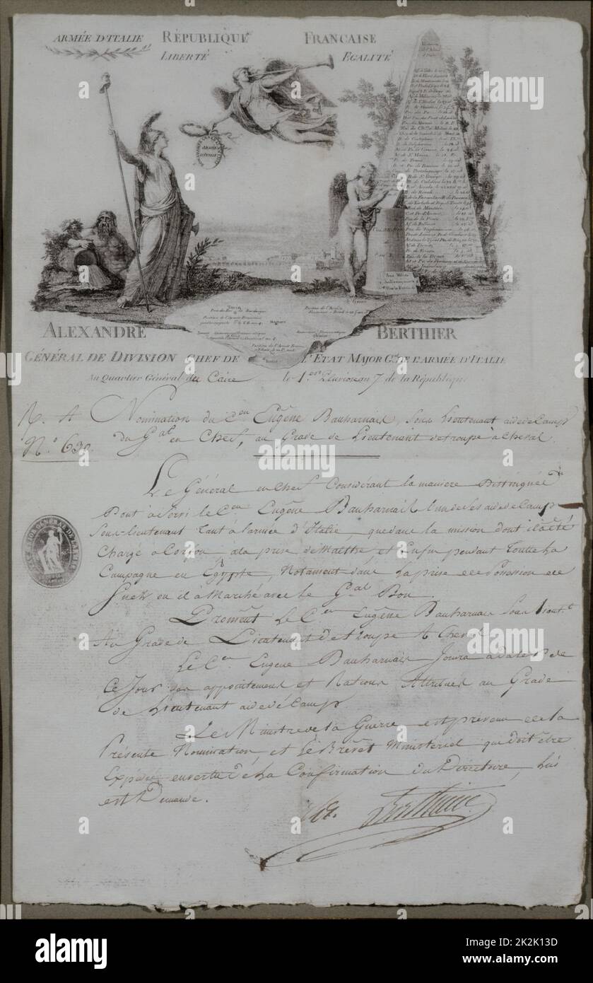 Eugène de Beauharnais appointed Lieutenant and aide-de-camp by General ...