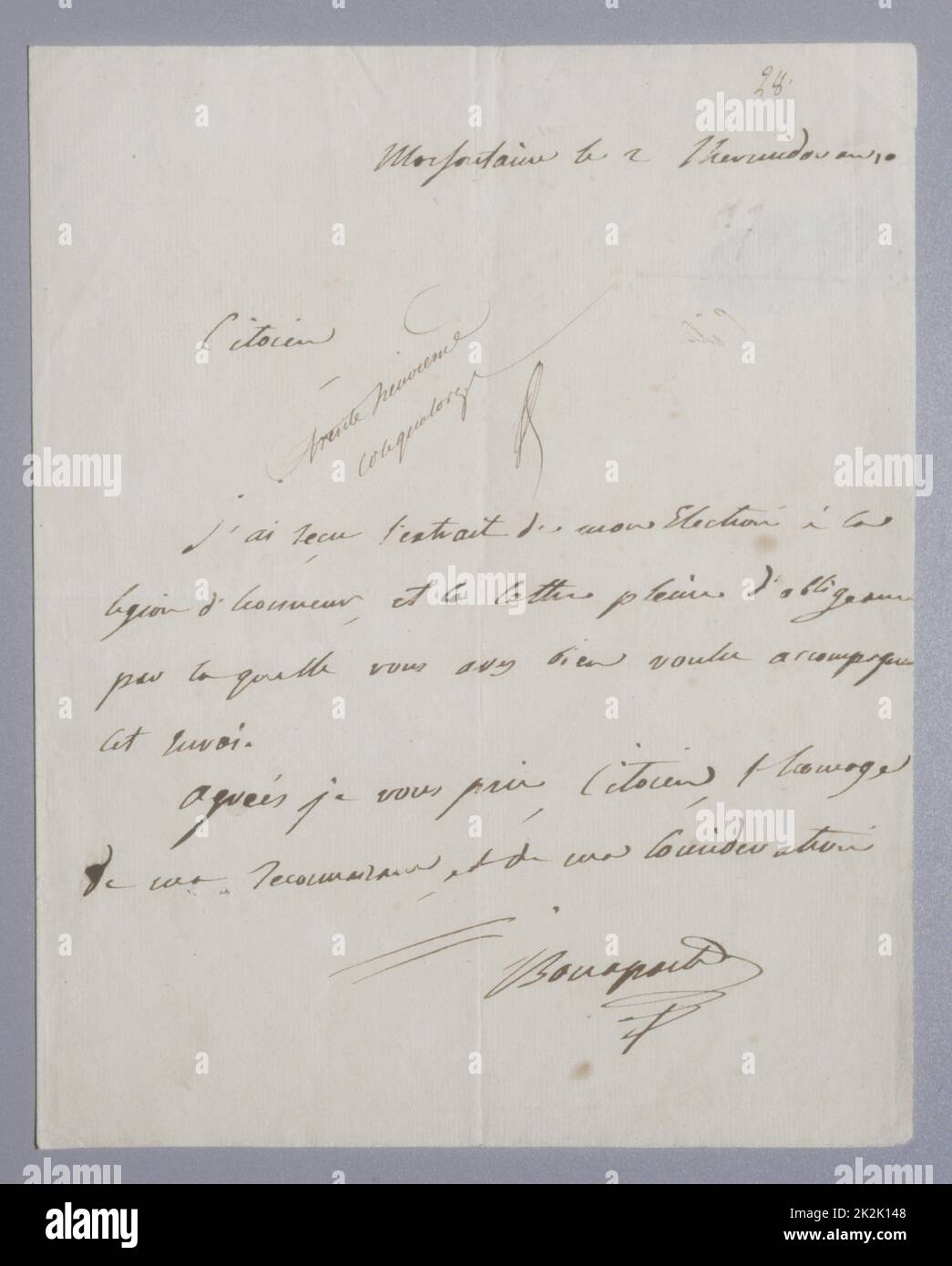 Joseph Bonaparte: 'I have received the certificate of my election for ...
