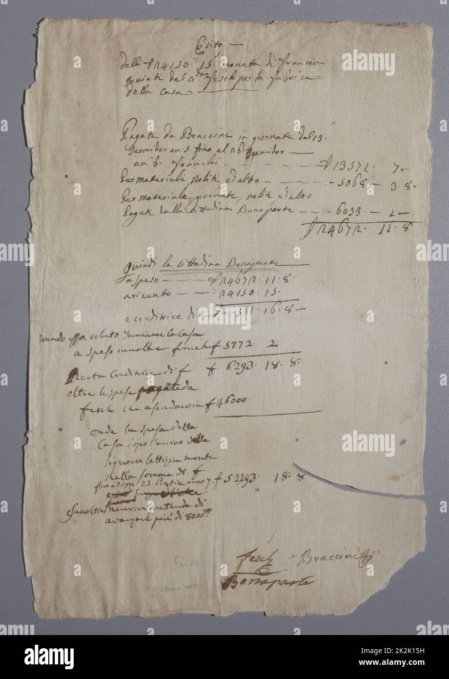 Accounts of the works carried out in the house where Napoleon was born ...