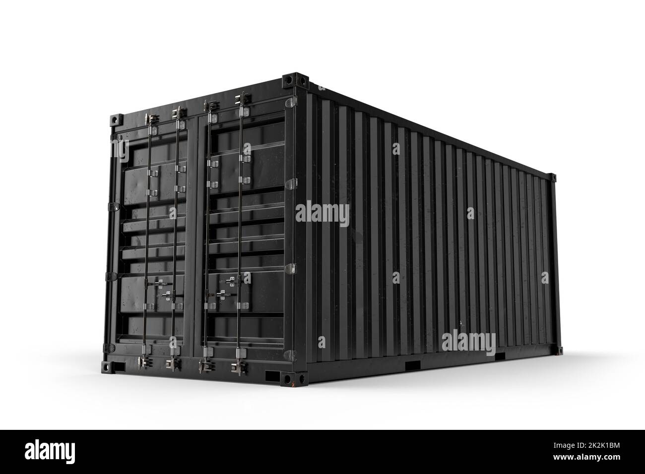 Realistic black shipping cargo container. Isolated. 3D Rendering Stock ...