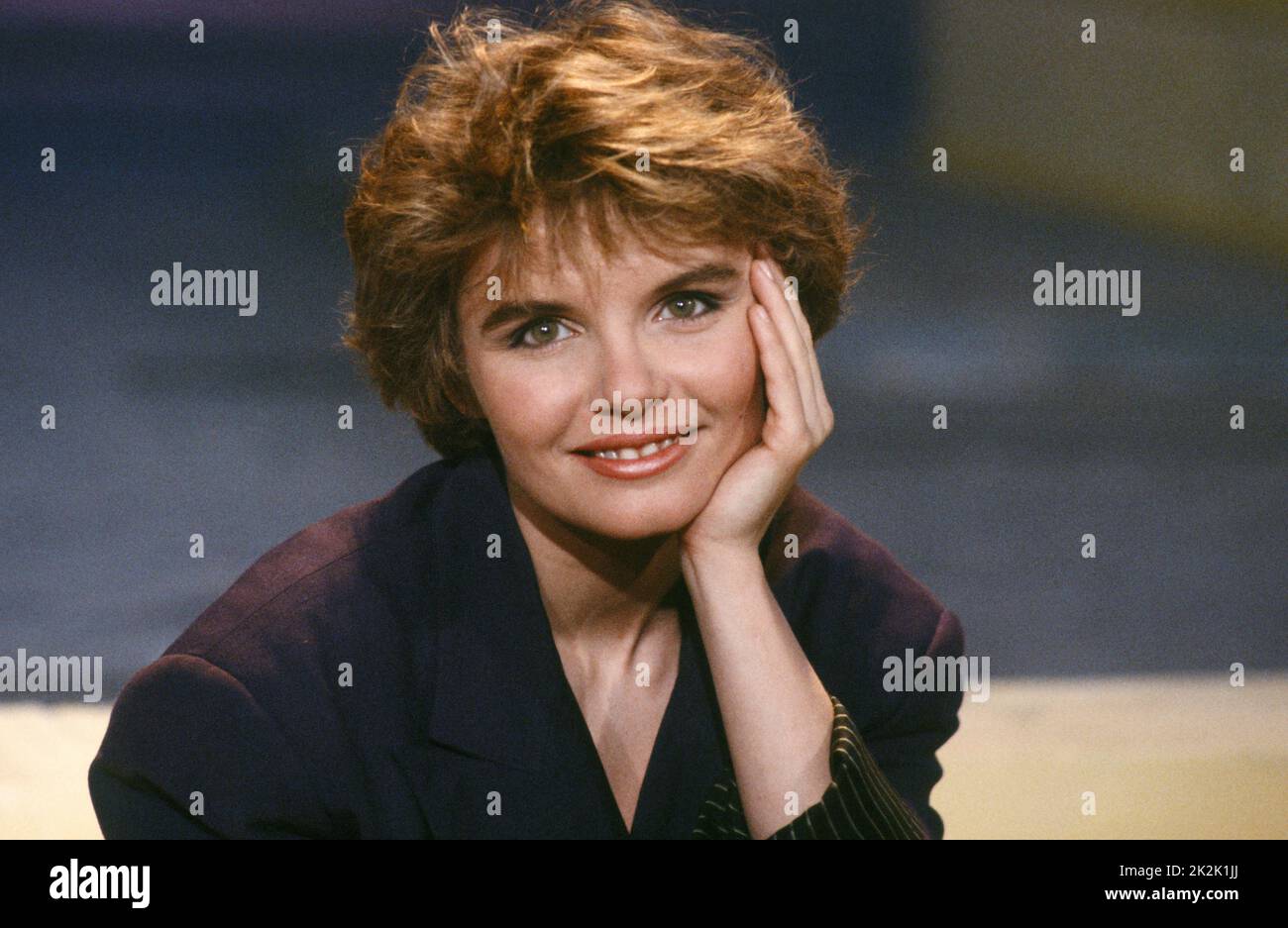 The Quebec singer Diane Tell on the set of the radio programme "Pollen ...