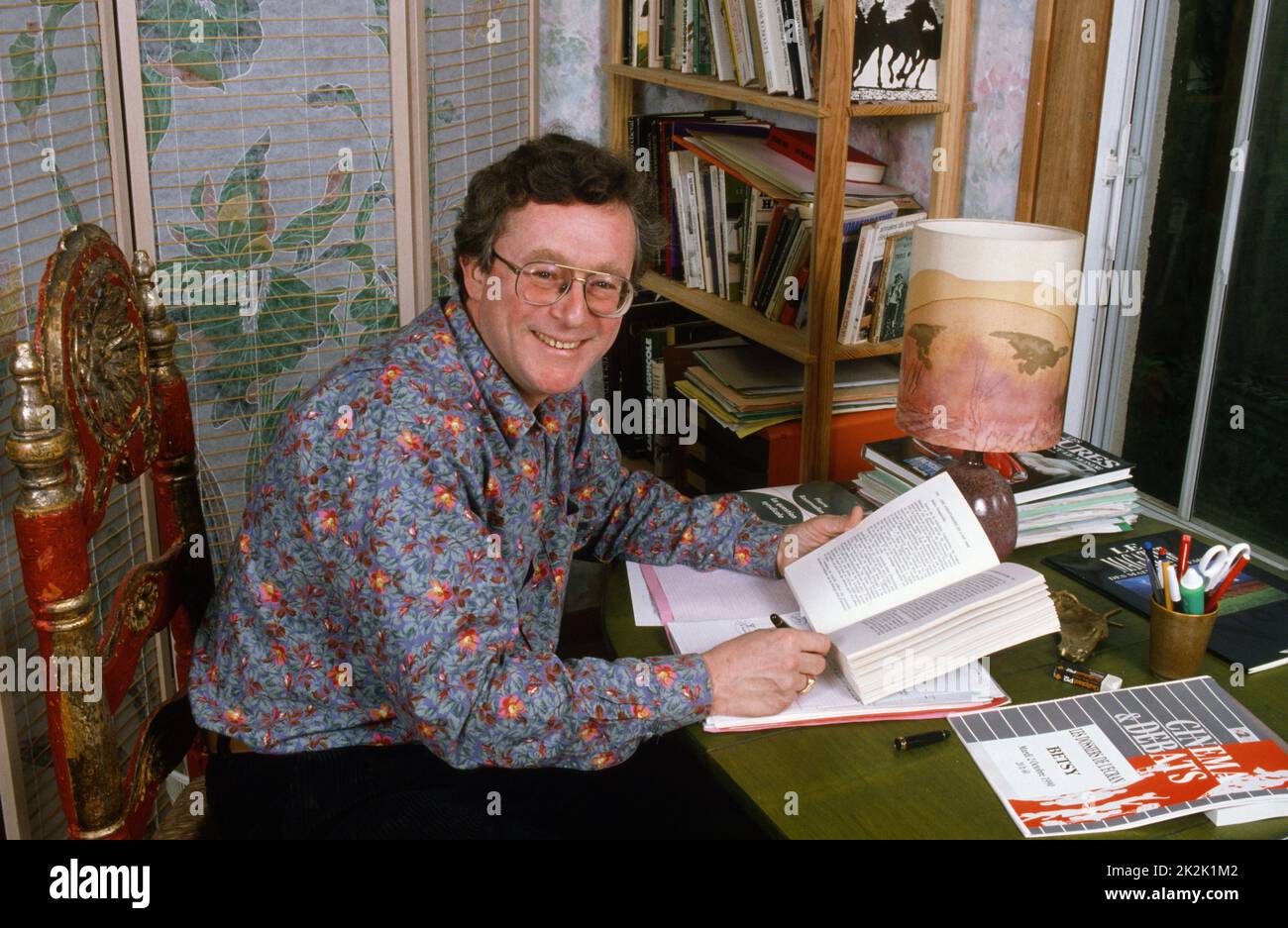 French journalist Gilbert Kahn. Series of portraits taken at his home ...
