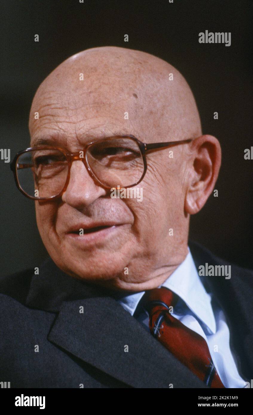 Portrait of French statesman Edgar Faure in 1988 Stock Photo - Alamy