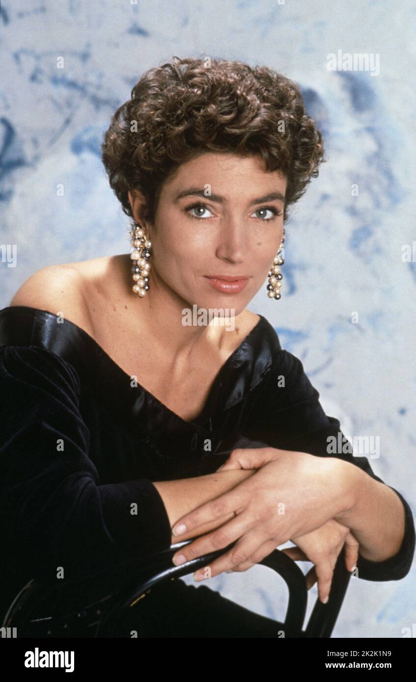 Studio portrait of French television presenter Marie-Ange Nardi. October 1990 Stock Photo - Alamy